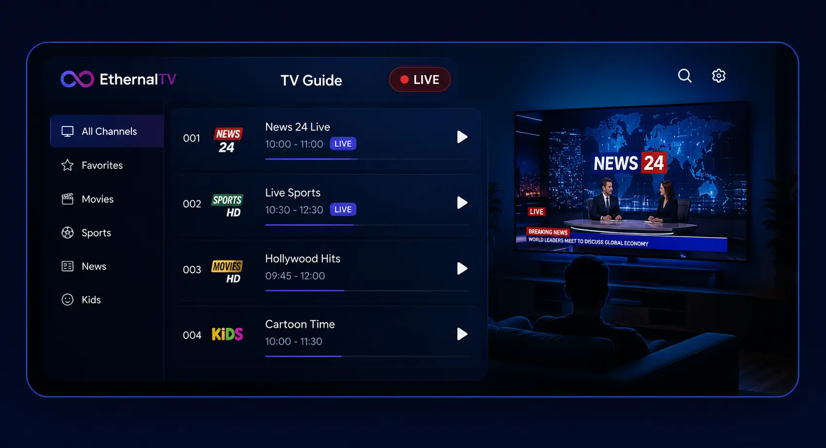 EthernalTV — Premium Entertainment, Made Simple